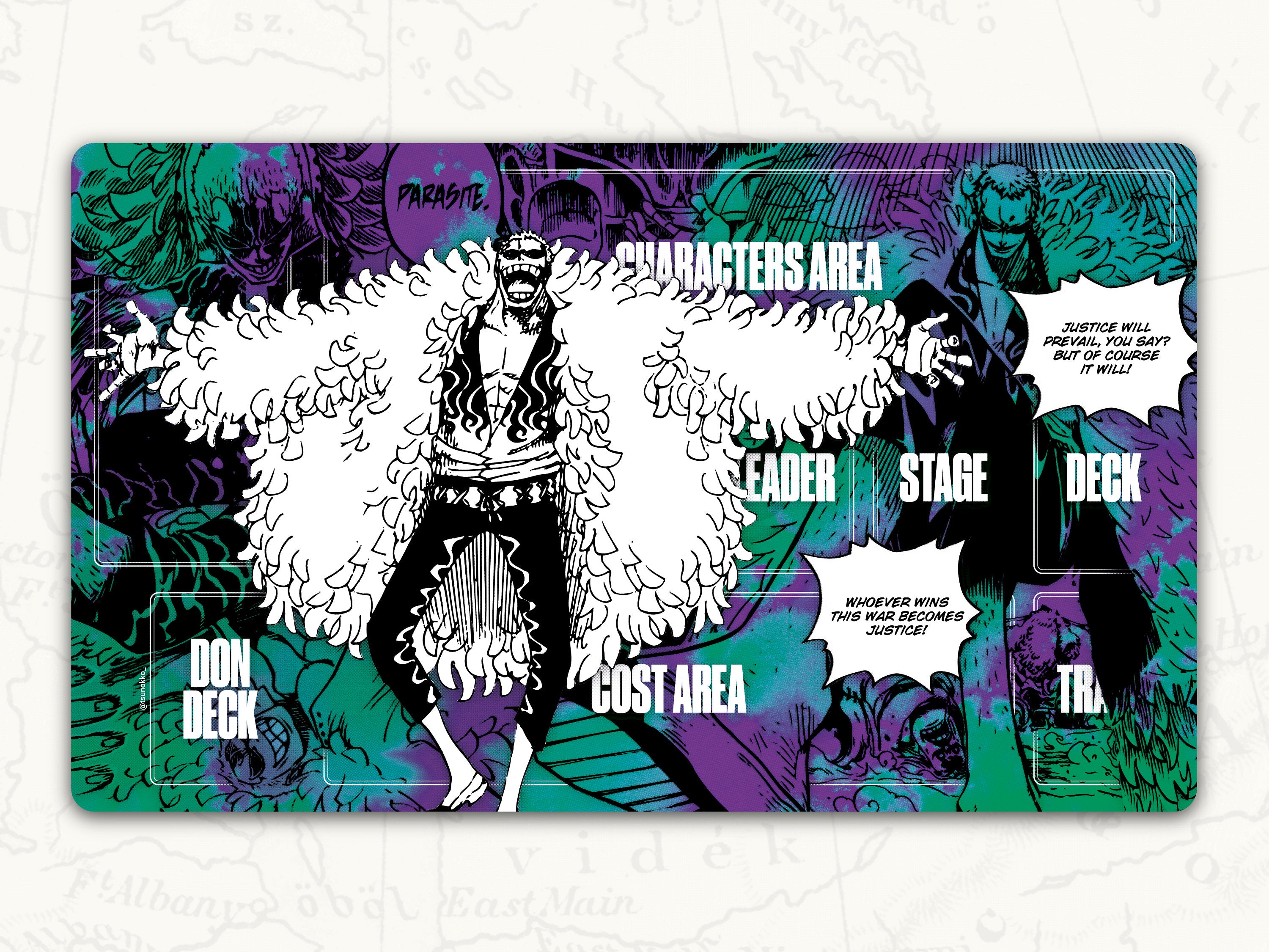 ONE PIECE TCG Playmat: Doflamingo Leader Playmat – One Piece TCG Custom ONE PIECE TCG Playmat: Doflamingo Leader Playmat – One Piece TCG Custom
